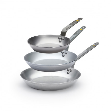 De Buyer padelle in ferro minerale confezione da 3 pezzi - Serie B minerale